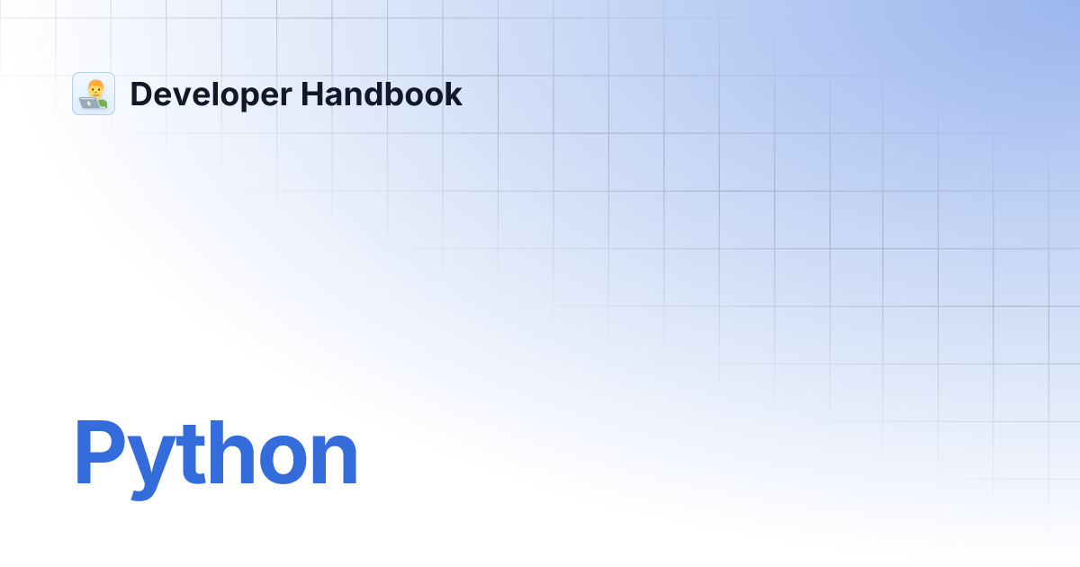 Python | Developer Handbook